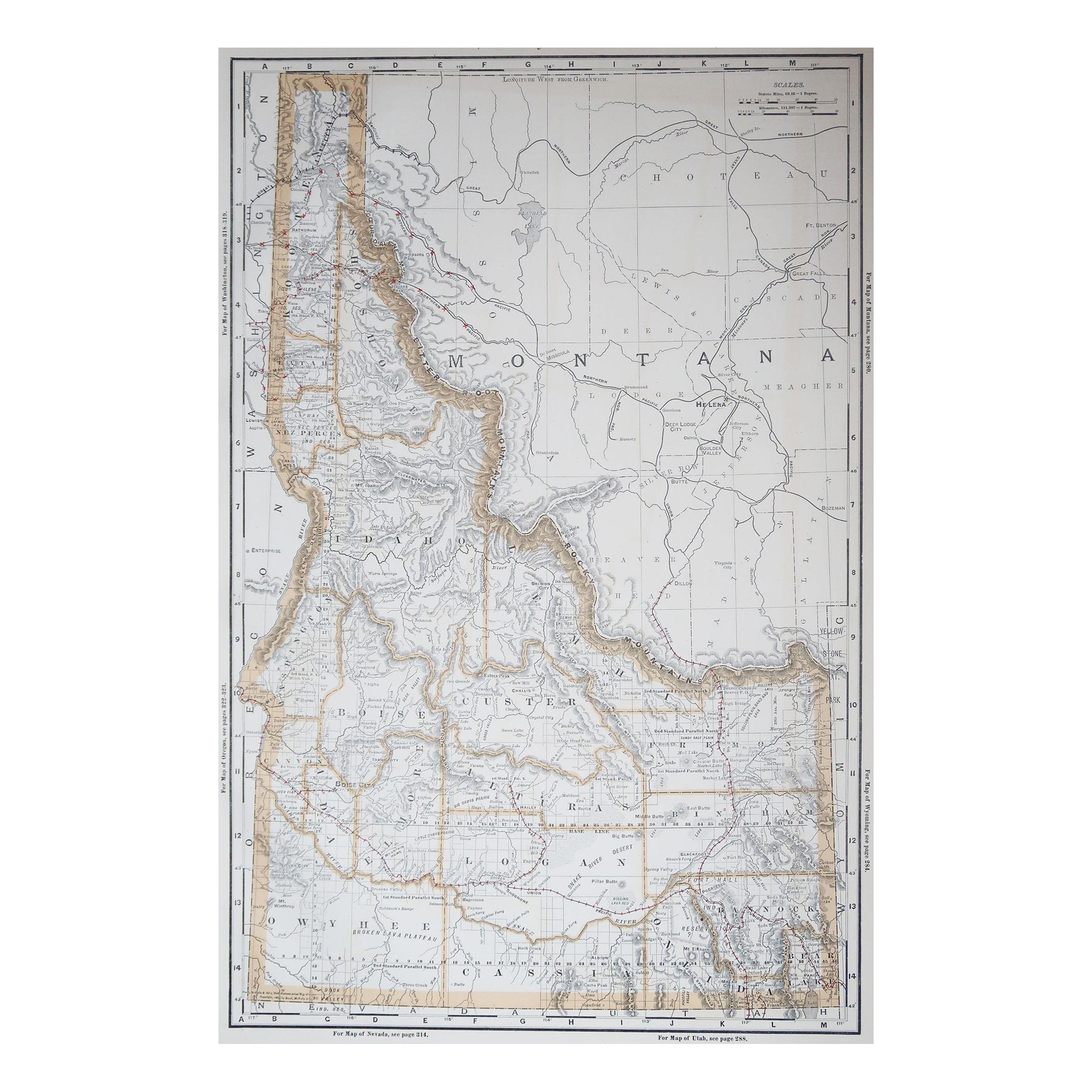 Large Antique Map of the United States, in 4 Sections For Sale at 1stDibs