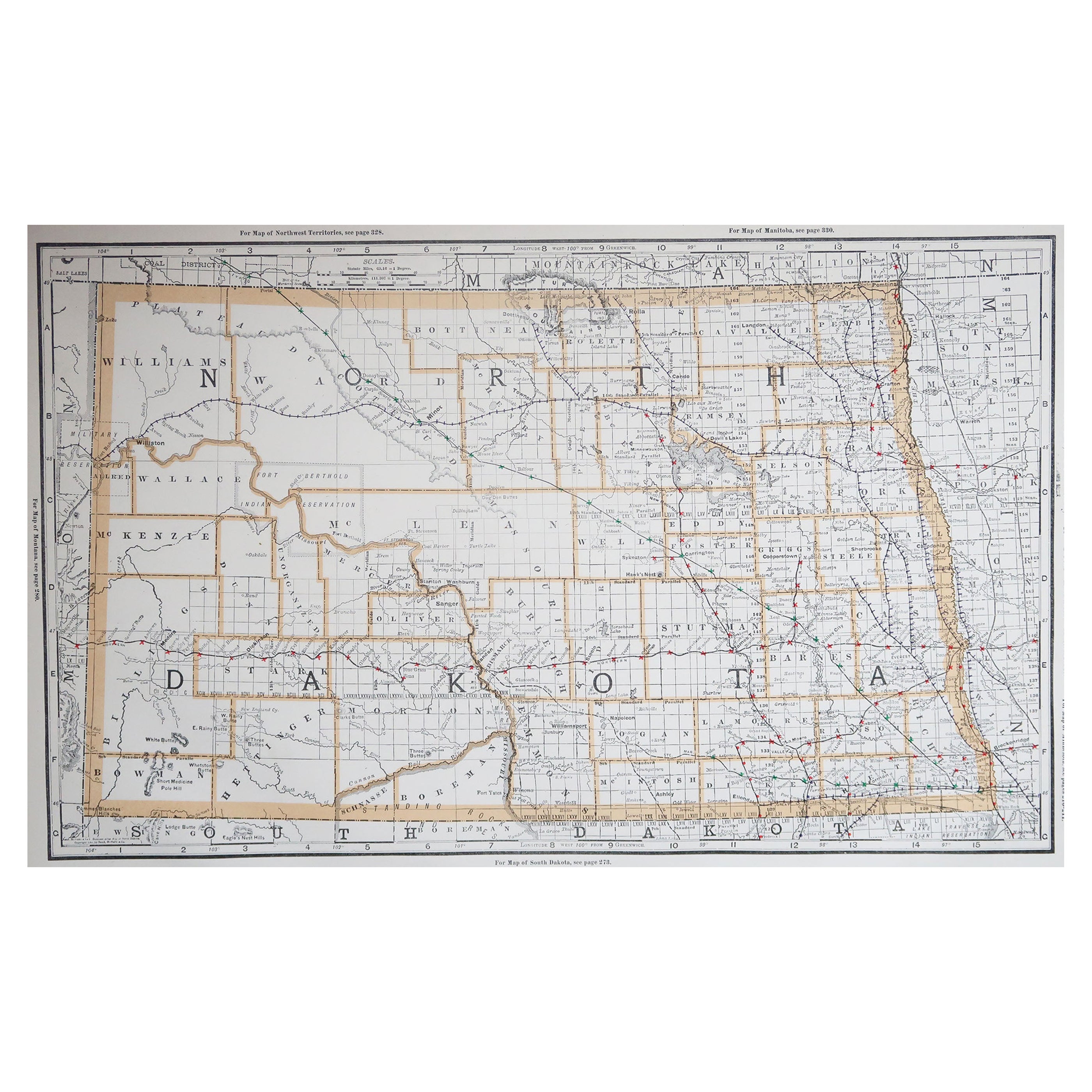 Large Original Antique Map of Michigan 'North', USA, 1894 For Sale at ...