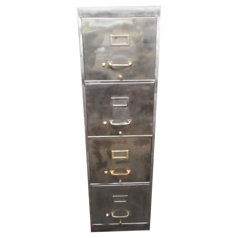 Restored Industrial Metal Filing Cabinet For Sale at 1stDibs