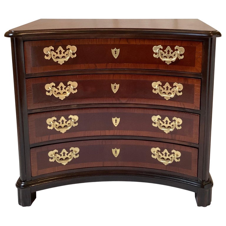 Diminutive Mahogany Convex Front Chair Side Chest For Sale at 1stDibs