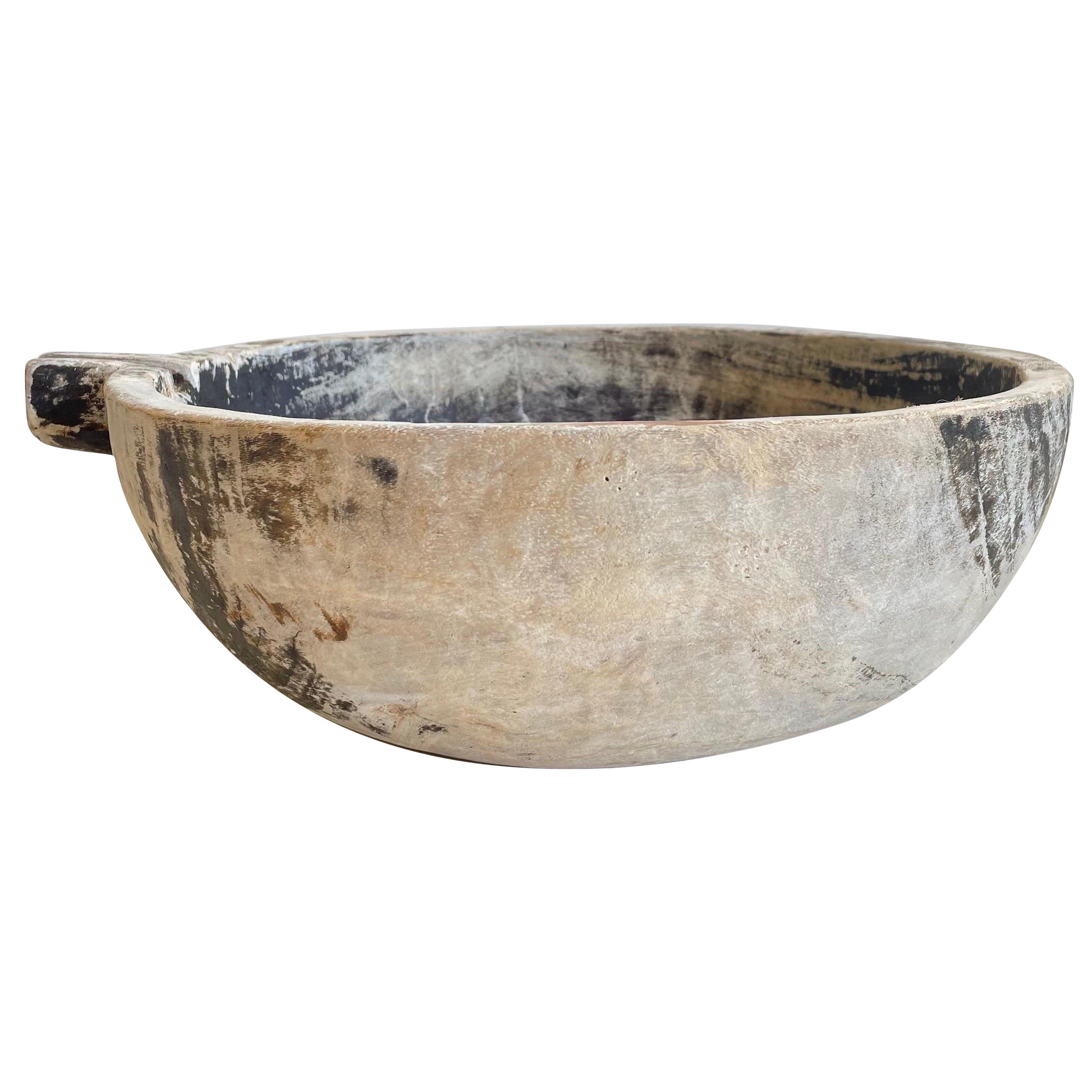 Large Size Vintage Wood Decorative Bowl at 1stDibs