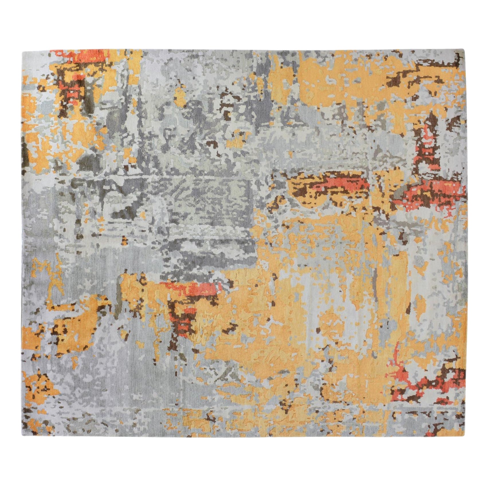 Purple and Gold Floral Area Rug For Sale at 1stDibs