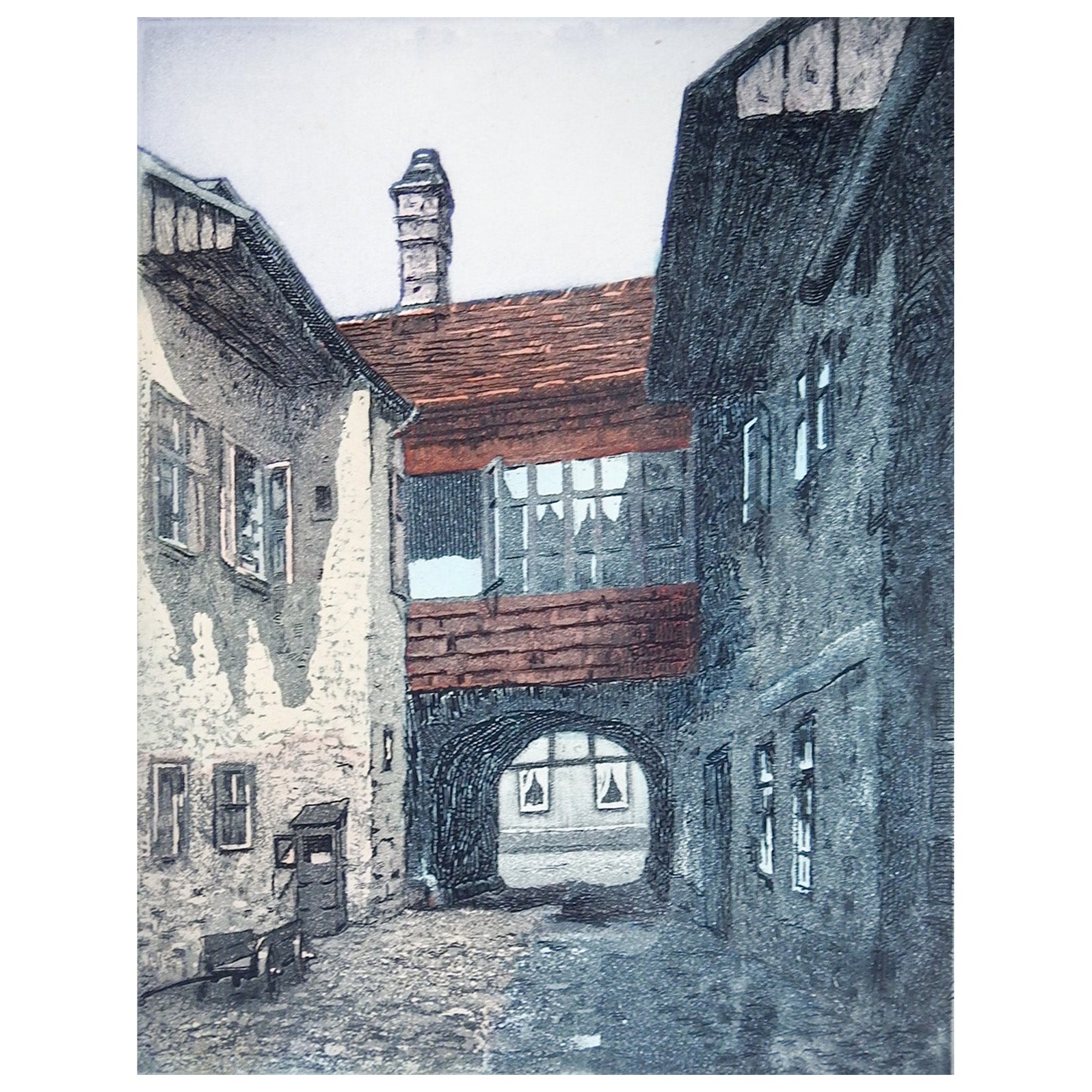 Vintage 1967 Gyula Zilzer Abstract Tavern Scene For Sale at 1stDibs