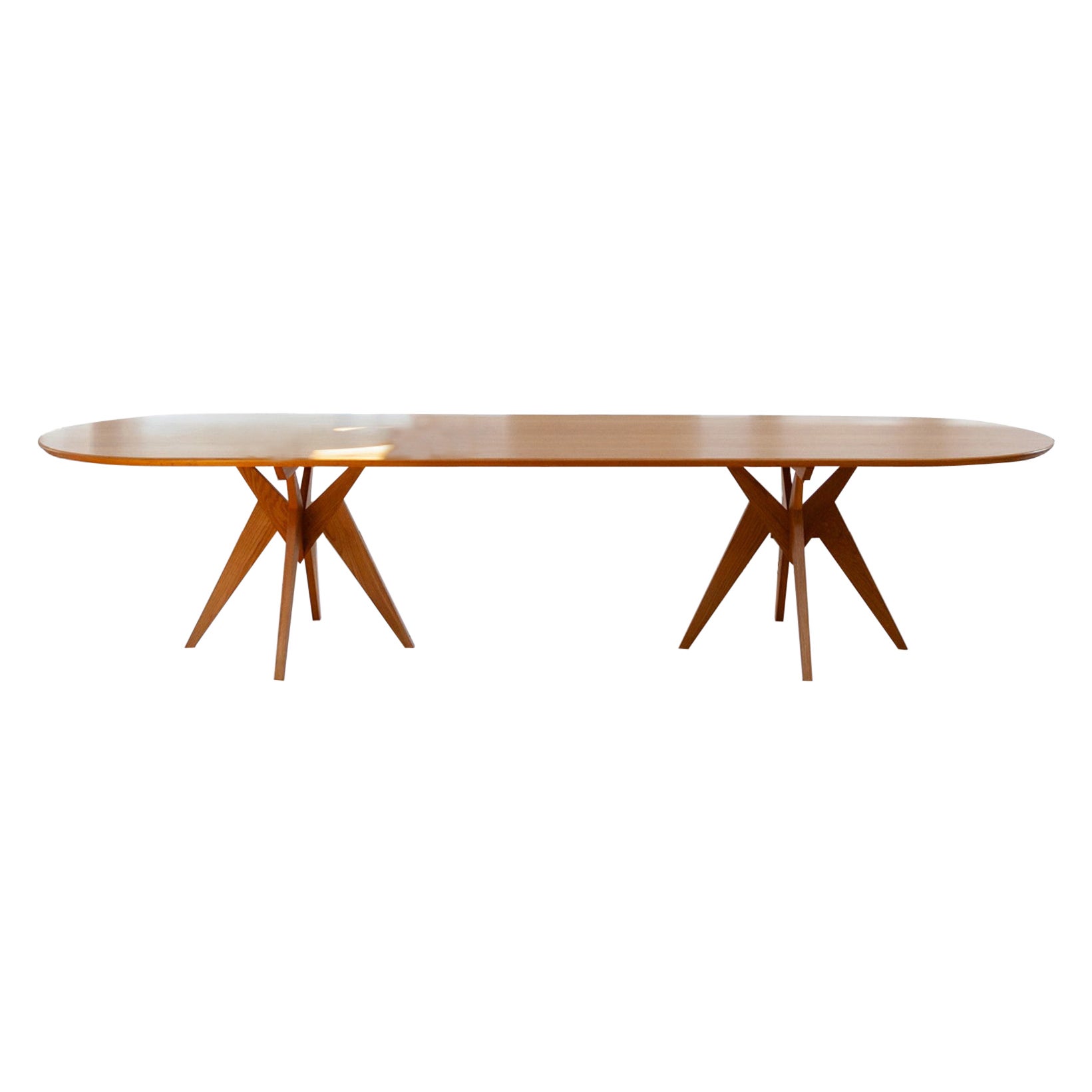 16 Foot Long Oak Parquet Top Dining Table from France at 1stDibs