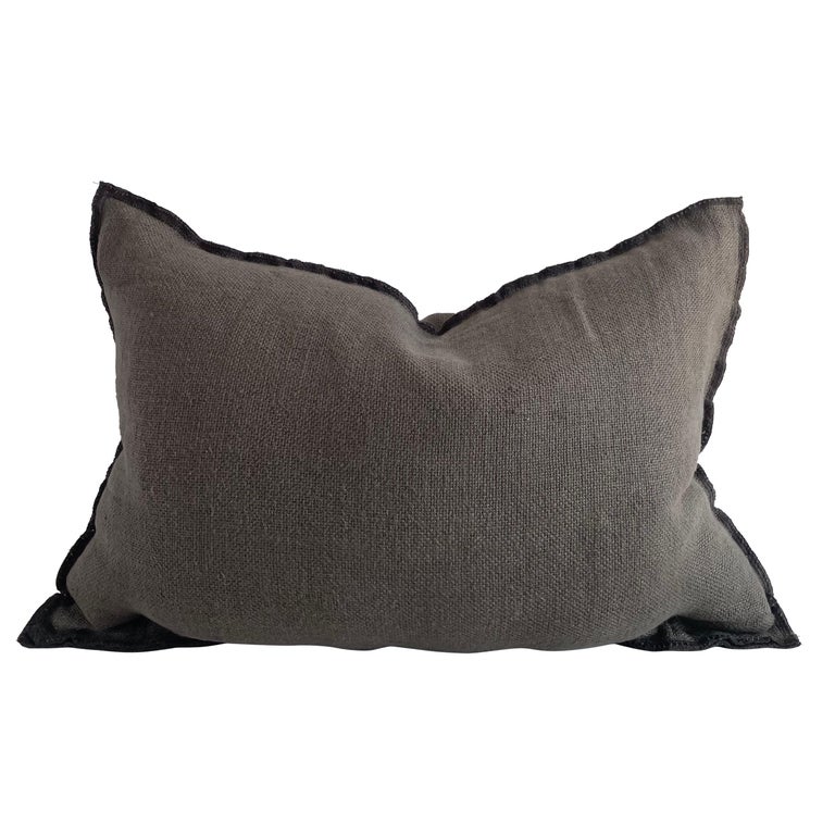 French Nubby Linen Accent Pillow For Sale at 1stDibs