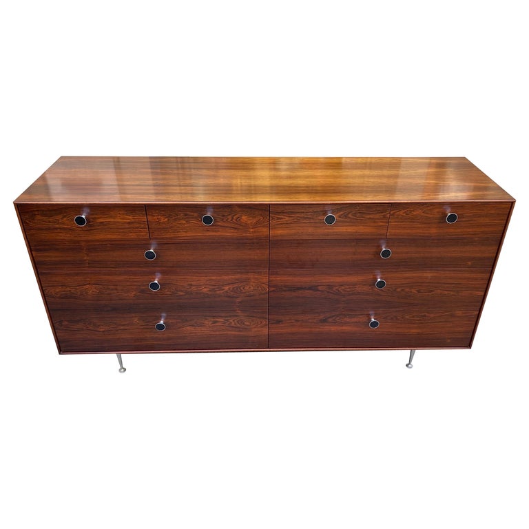 Commode à 10 tiroirs à bord fin en bois de rose de George Nelson pour ...