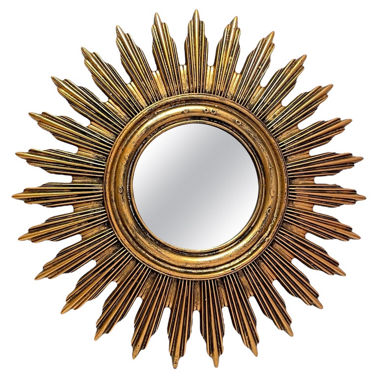Stunning Starburst Sunburst Mirror Gilded Resin, Belgium, circa 1960s ...