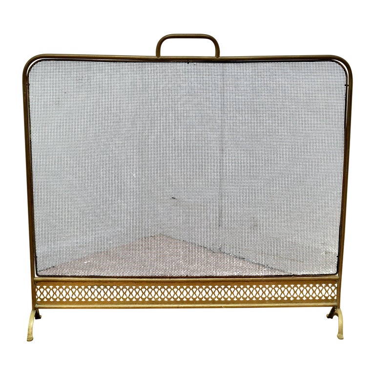 Large Brass Spark Screen Fire Guard at 1stDibs