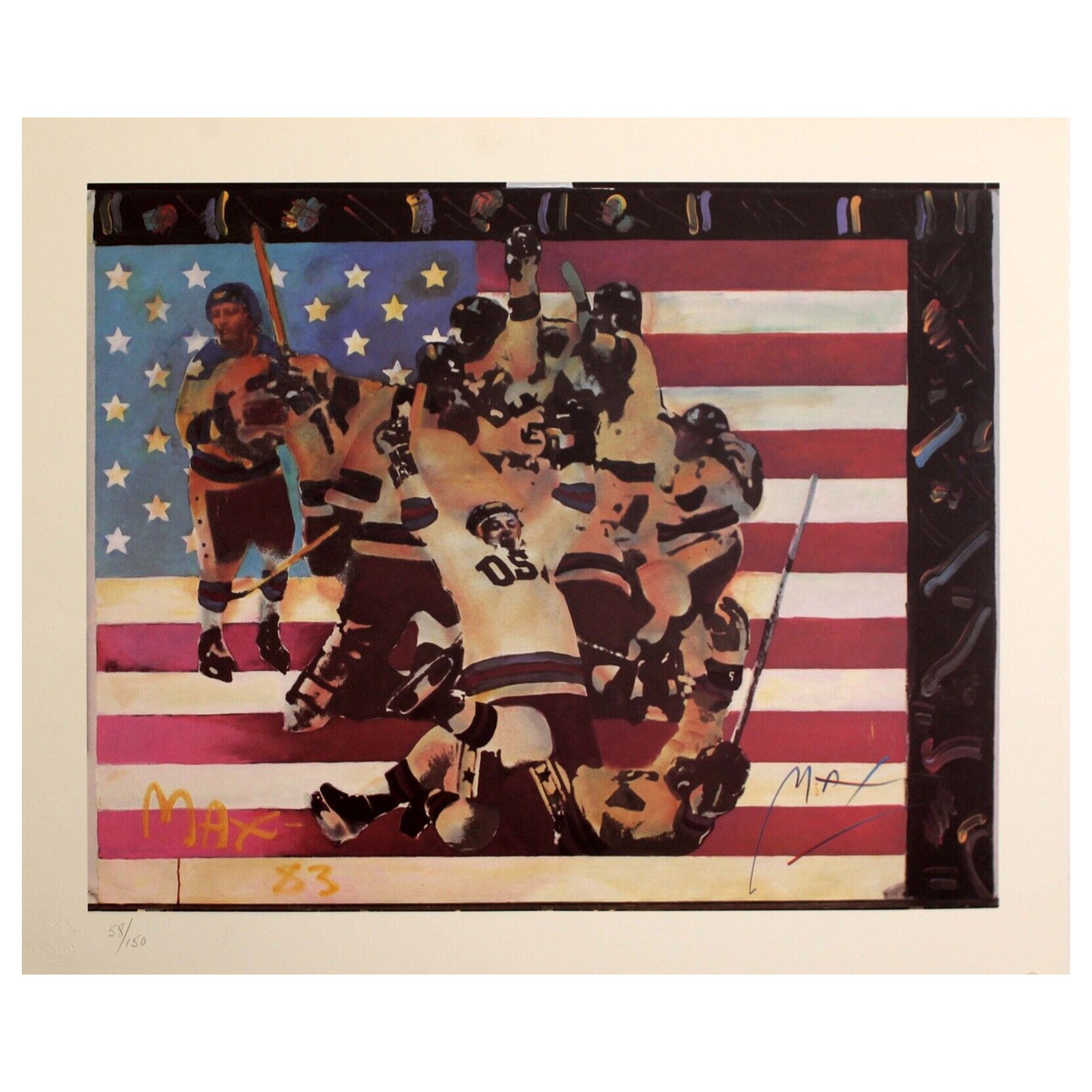 Peter Max Miracle on Ice Limited Edition 58/150 at 1stDibs