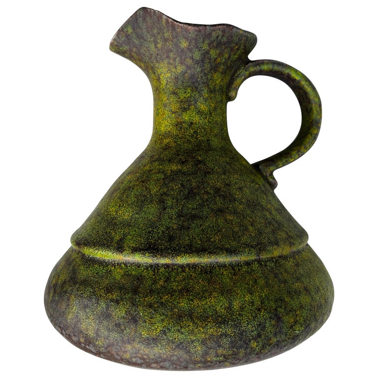 Vintage Royal Haeger Pottery Pitcher with Green "Orange Peel" Glaze For ...