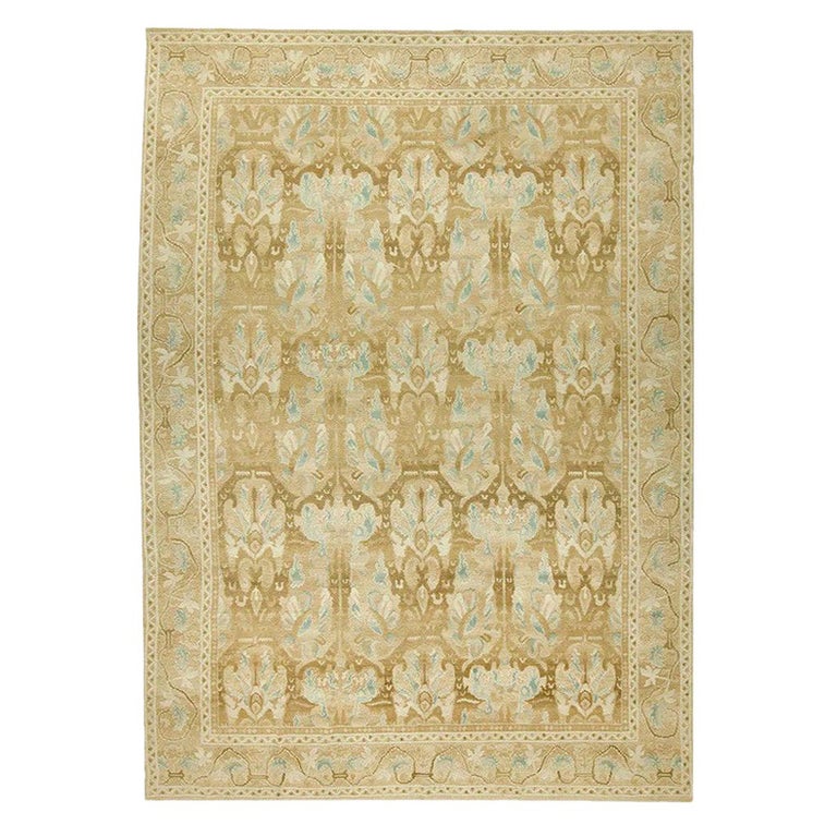 Alhambra Design Beige and Blue Handmade Wool Rug by Doris Leslie Blau ...
