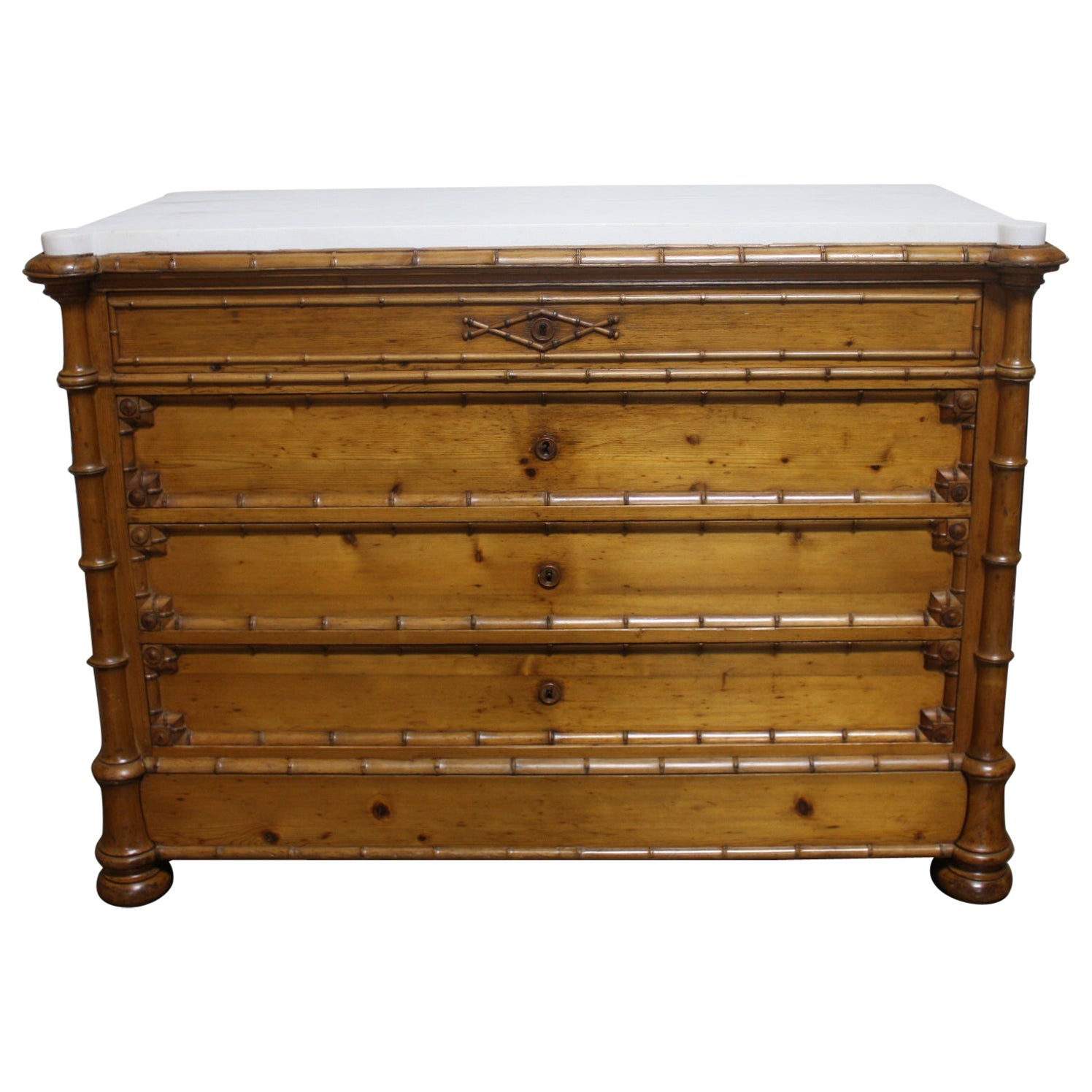 French 19th Century Faux Bamboo Commode at 1stDibs