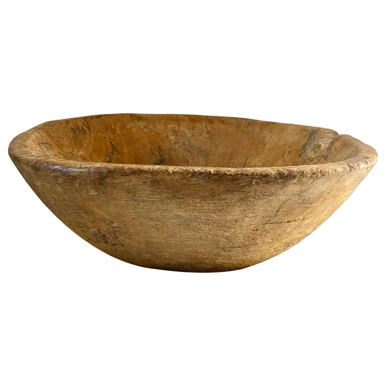 Hand Carved Decorative Cypress Bowl From Mexico, Circa Early 20th ...