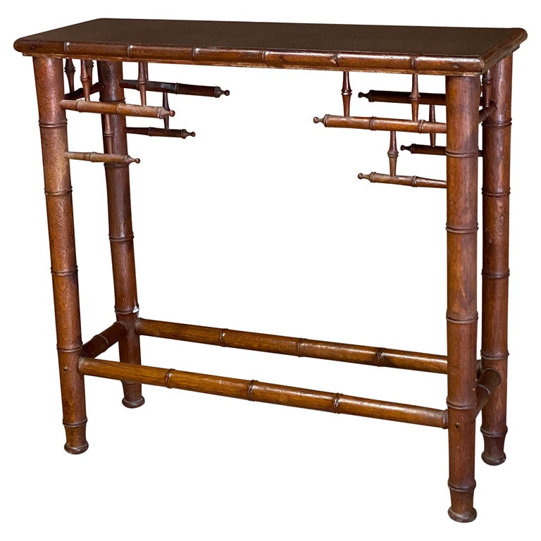 Aesthetic Movement Faux Bamboo Asian Inspired Console Table For Sale at 1stDibs