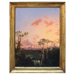 19th Century The Departure of the Garibaldini from Quarto Painting Oil on Canvas For Sale at 1stDibs