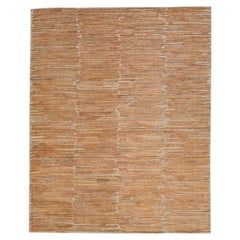 Ivory Contemporary Texture Handmade Wool and Viscose Rug For Sale at ...