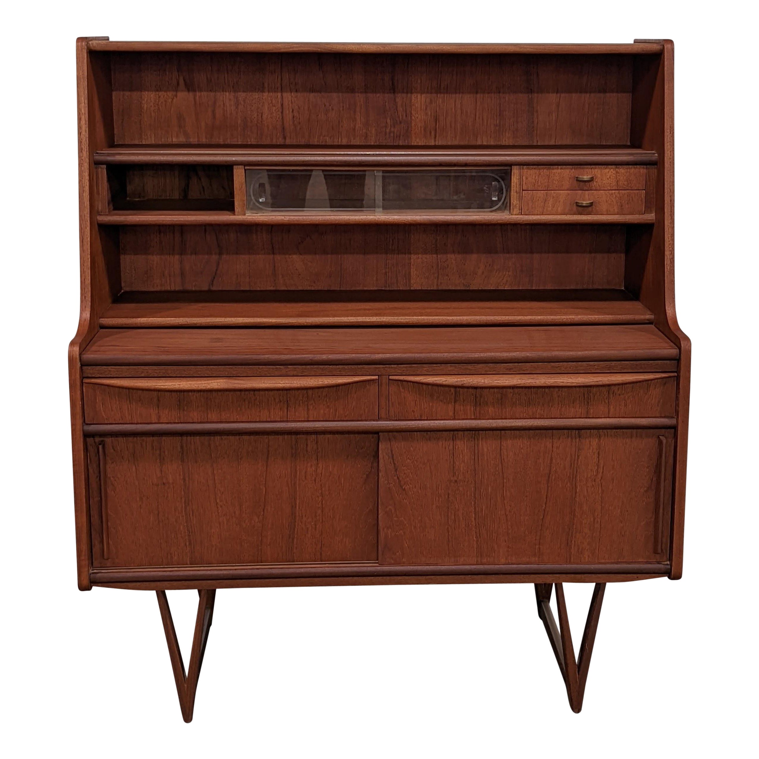 Vintage Leather Secretary For Sale at 1stDibs