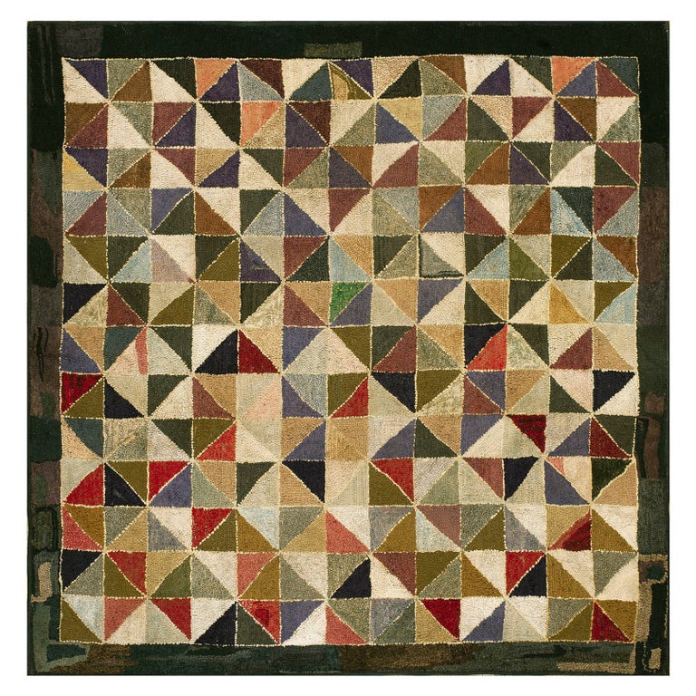 Early 20th Century American Hooked Rug ( 6' x 6' - 183 x 183 cm ) For ...