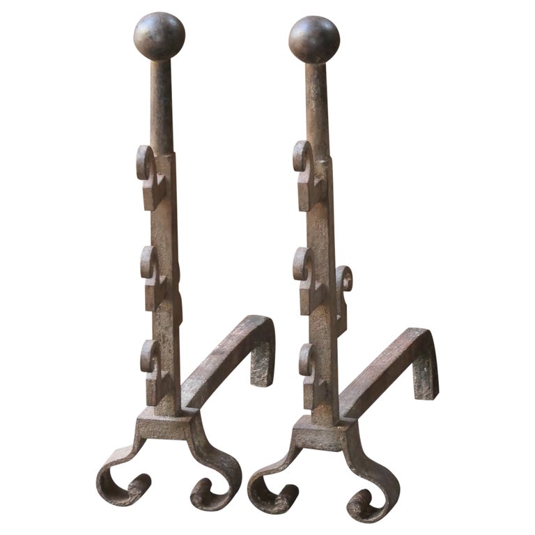 Antique French Napoleon III Andirons or Firedogs at 1stDibs