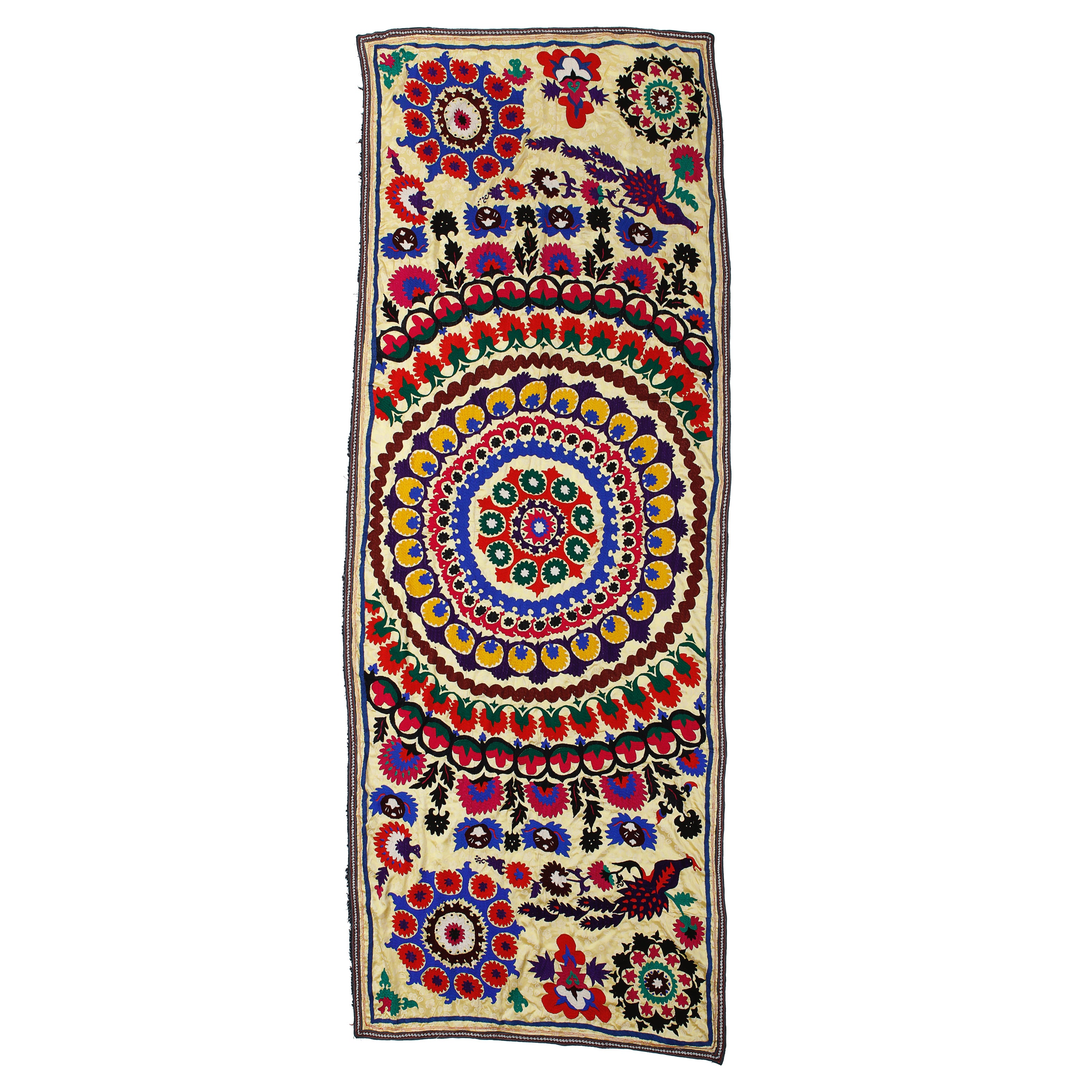 6.3x7.6 Ft Vintage Floral Moldovan Velvet Table Cover with Crochet ...
