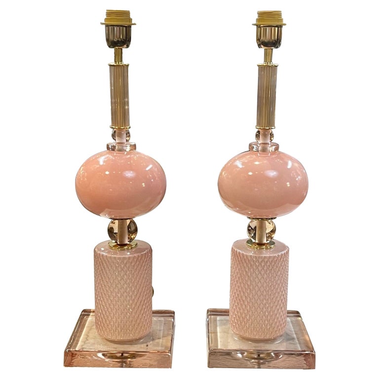 Modern Pink Murano Glass Lamps For Sale at 1stDibs