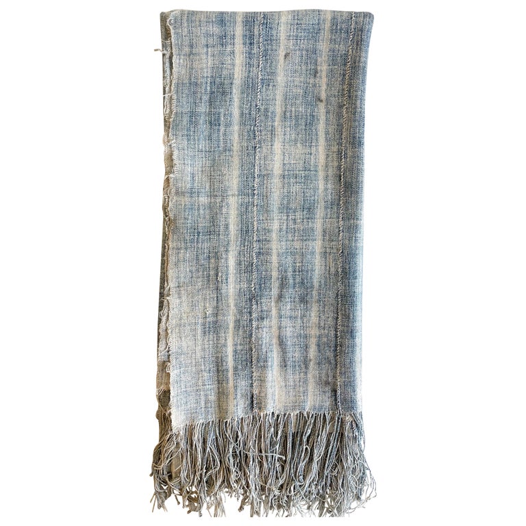 Vintage Mali Faded Denim Blue Throw For Sale at 1stDibs