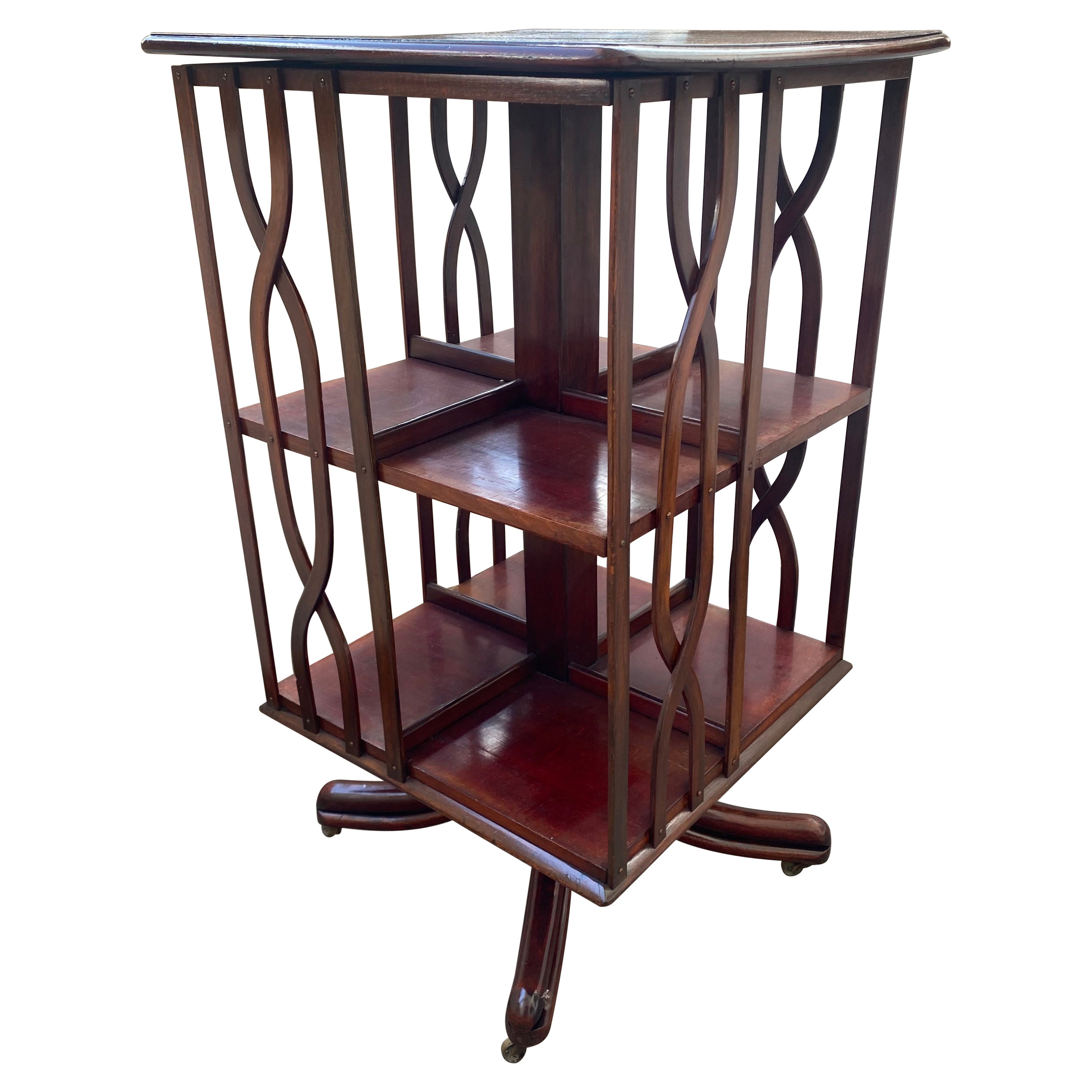 Signed Stickley Revolving Bookcase at 1stDibs