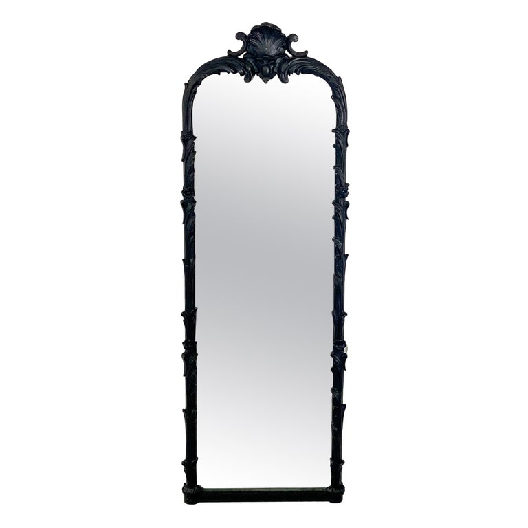 Gothic Style Cast Iron Black Wall Mirror For Sale at 1stDibs