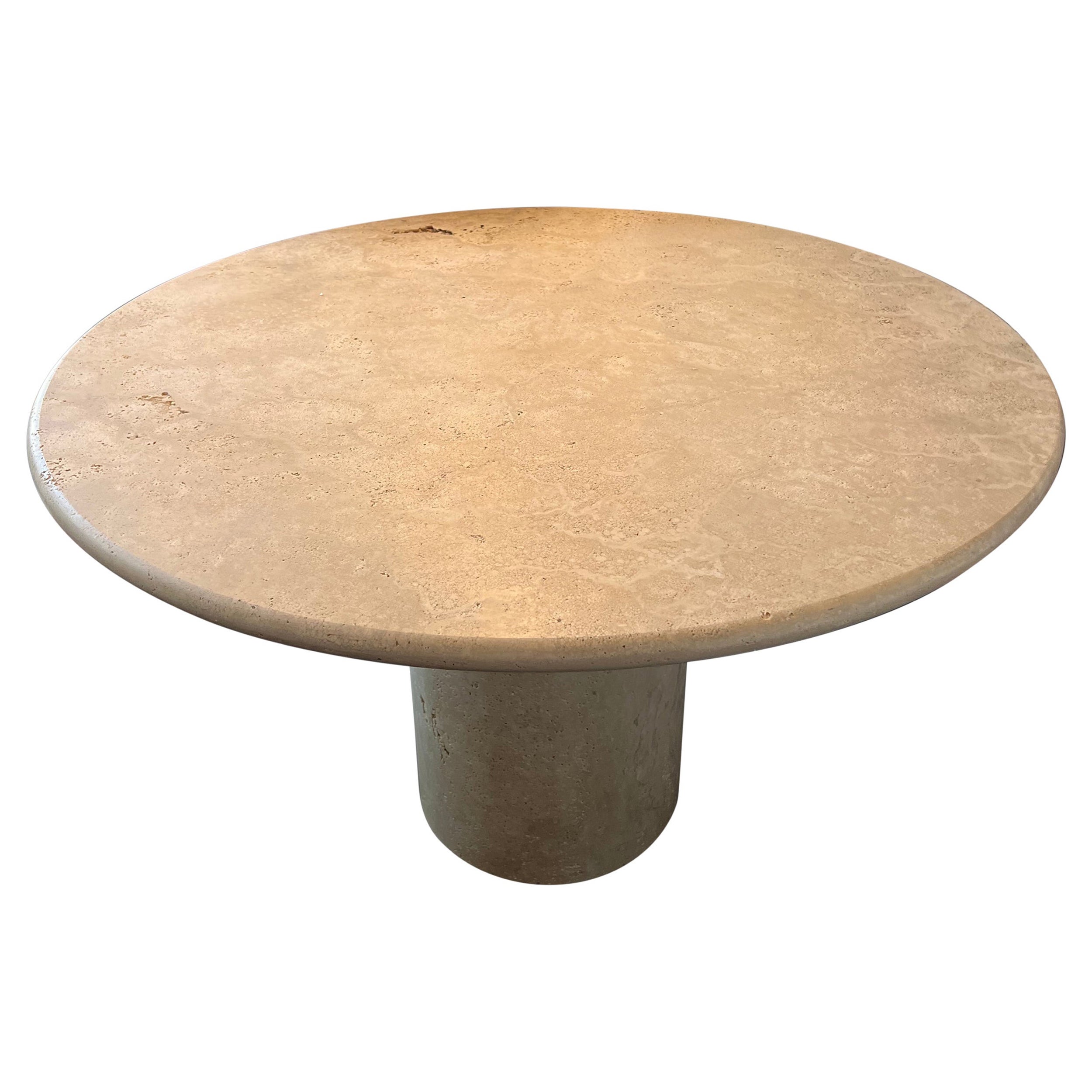 White Roman Travertine Dining Table by Le Lampade For Sale at 1stDibs
