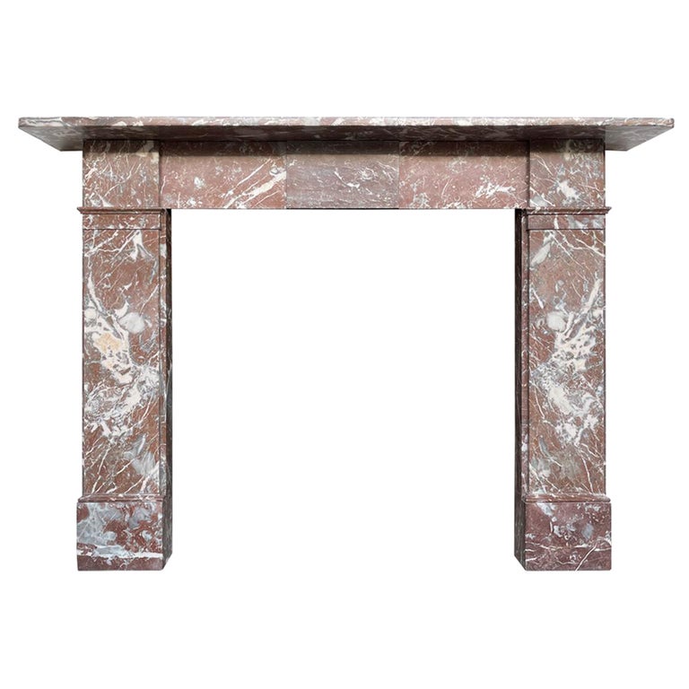 Late Victorian Rouge Marble Fire Surround at 1stDibs