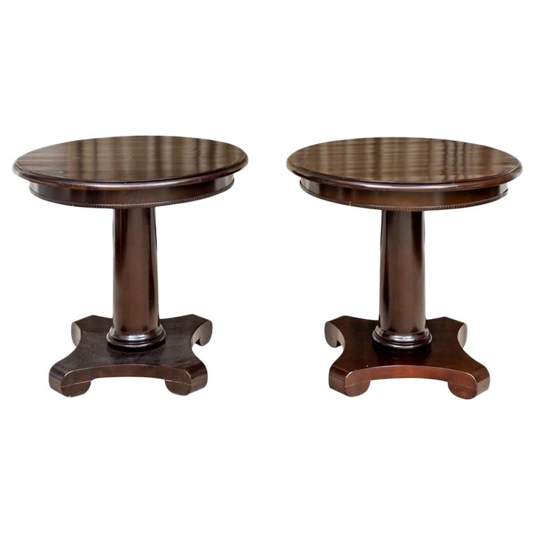 Very Fine Quality Stained Cherry Pedestal Tables For Sale at 1stDibs