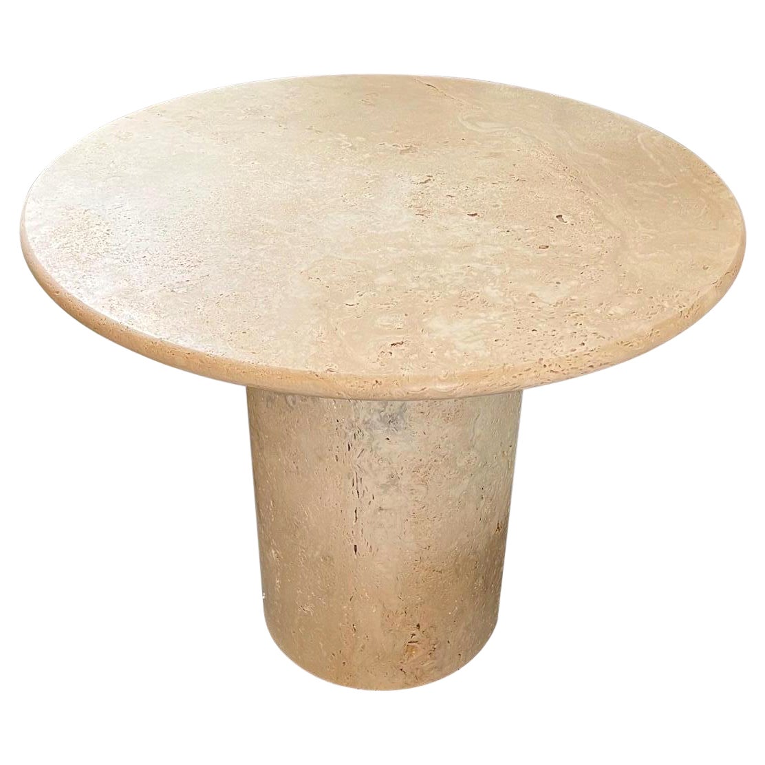 White Roman Travertine Dining Table by Le Lampade For Sale at 1stDibs