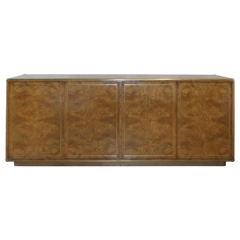 1980s John Stuart Olive Burl Wood and Brass Buffet Credenza For Sale at ...