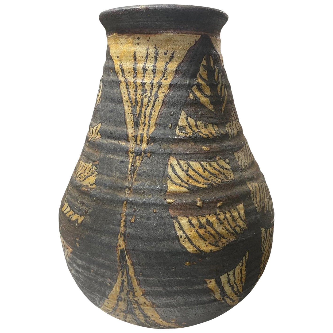 Large Mid-Century Signed California Studio Pottery Blue Vase For Sale ...