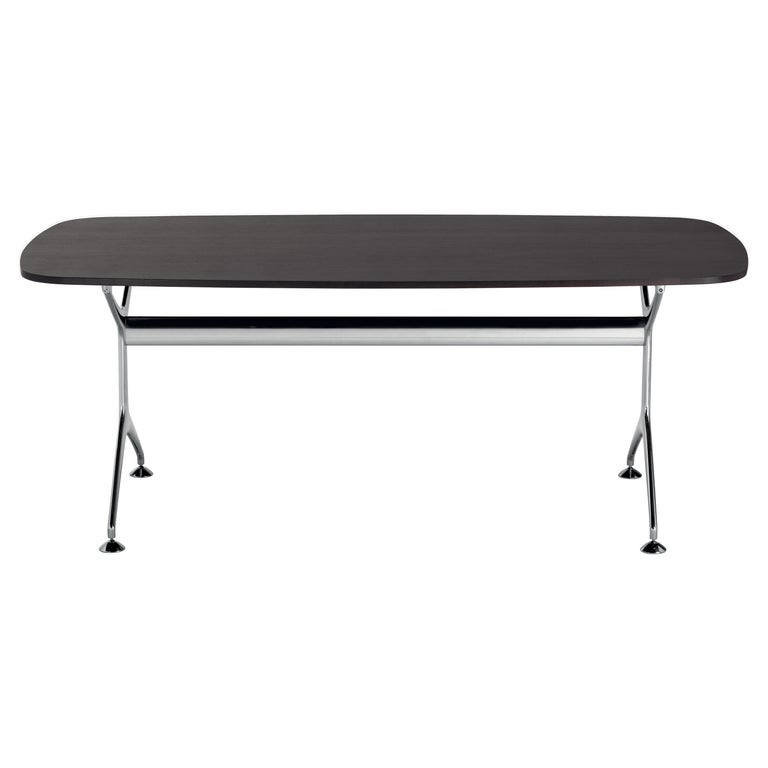 Alias Frametable 240 in Dark Oak Top and Polished Aluminium Frame by Alberto Meda For Sale at ...