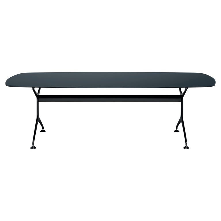 Alias Frametable 240 in Black Glass Top with Smooth Lacquered Aluminium Frame For Sale at 1stDibs