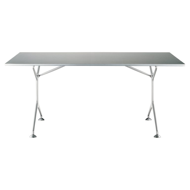 Alias Frametable 190F in Ash Grey Oak Top with Polished Aluminium Frame ...