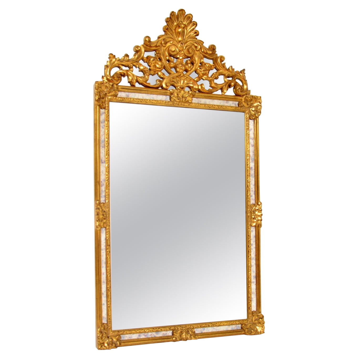 Antique Belgian Gilt Wood Mirror at 1stDibs