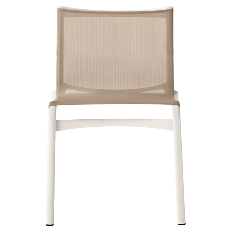 Alias Frame 52 Outdoor Chair in Sand Mesh Seat and White Lacquered ...