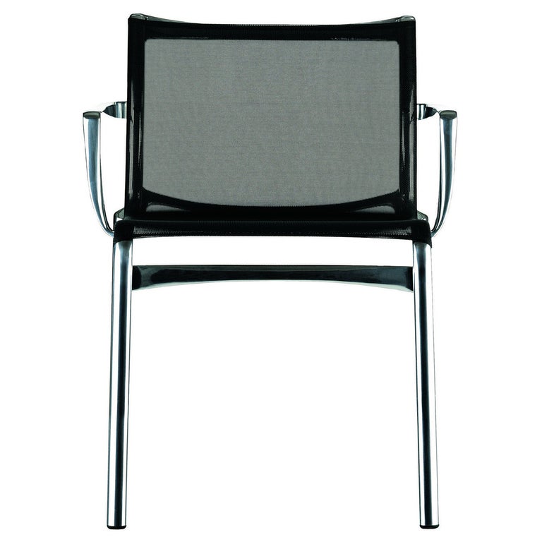 Alias Frame 52 Armchair in Black Mesh and Chromed Aluminium Frame by ...
