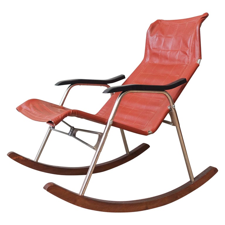 Japanese Foldable Rocking Chair by Takeshi Nii, 1950's For Sale at 1stDibs