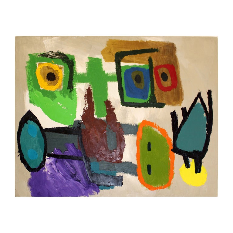 David Stanton a Flock Abstract Expressionist Acrylic Painting on Canvas ...