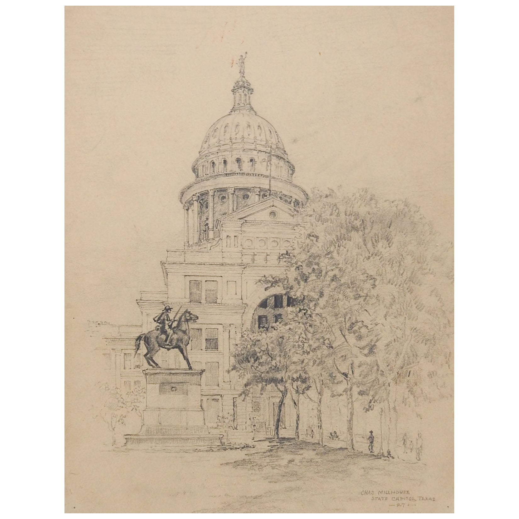 Reverse Drawing of Moorish Architecture by Cathy Wiggs For Sale at 1stDibs