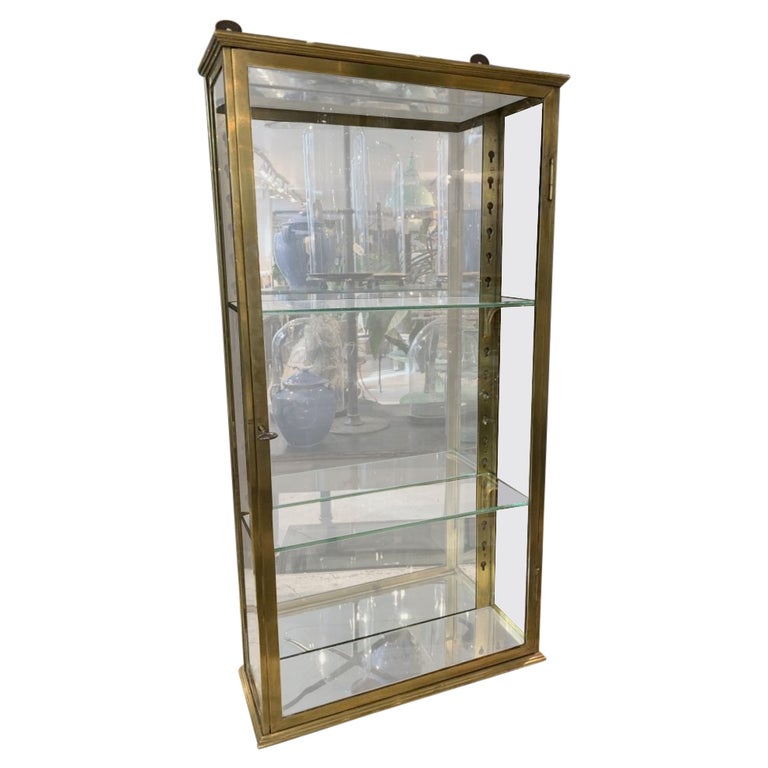 Elegant Brass Wall Display Cabinet-1920s France For Sale at 1stDibs