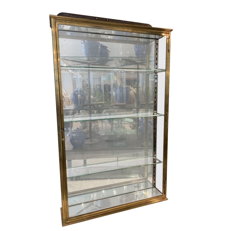Elegant Brass Wall Display Cabinet-Early 20th Century France at 1stDibs ...