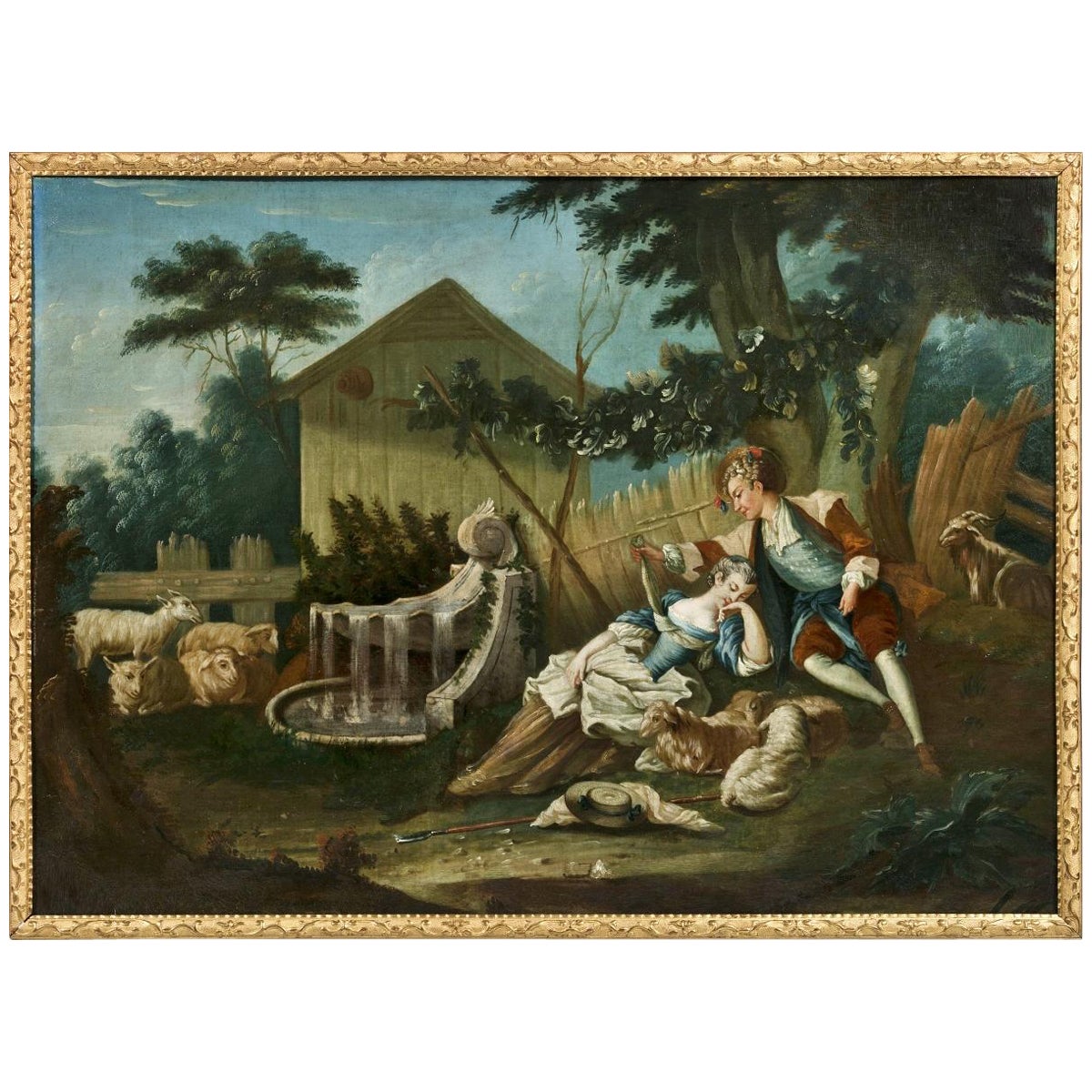 "Masquerade" Oil on Canvas, French School 18th Century at 1stDibs