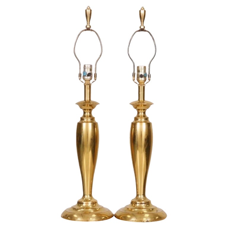 Brass Baluster Table Lamps by Stiffel, a Pair For Sale at 1stDibs