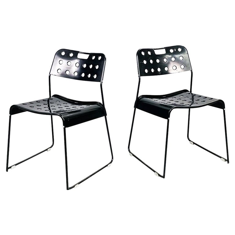 Italian Modern Black Steel Chairs Omstak by Rodney Kinsman Bieffeplast ...