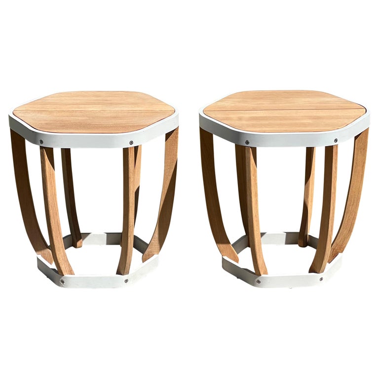 Outdoor Teak Side Tables by Ethimo, Made in Italy For Sale at 1stDibs