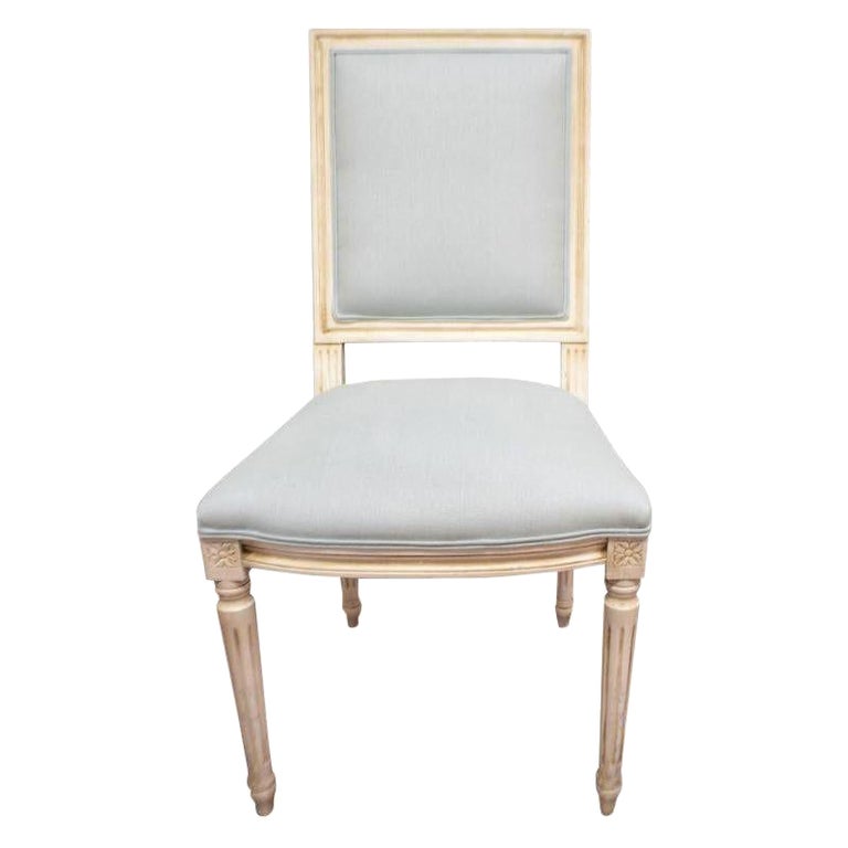 Louis XV Style Painted Square Back Dining Chair For Sale at 1stDibs